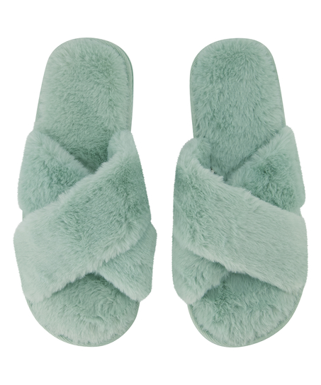 Crossed Fake Fur Slippers for €5 - Slippers - Hunkemöller