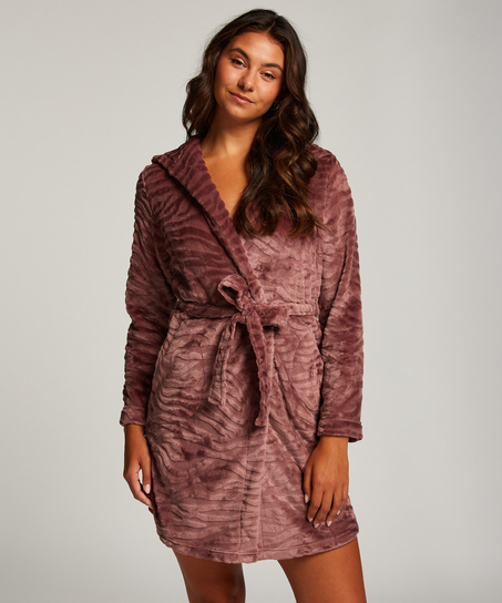 Short Fleece Ribbed Bathrobe - Robes - Hunkemöller