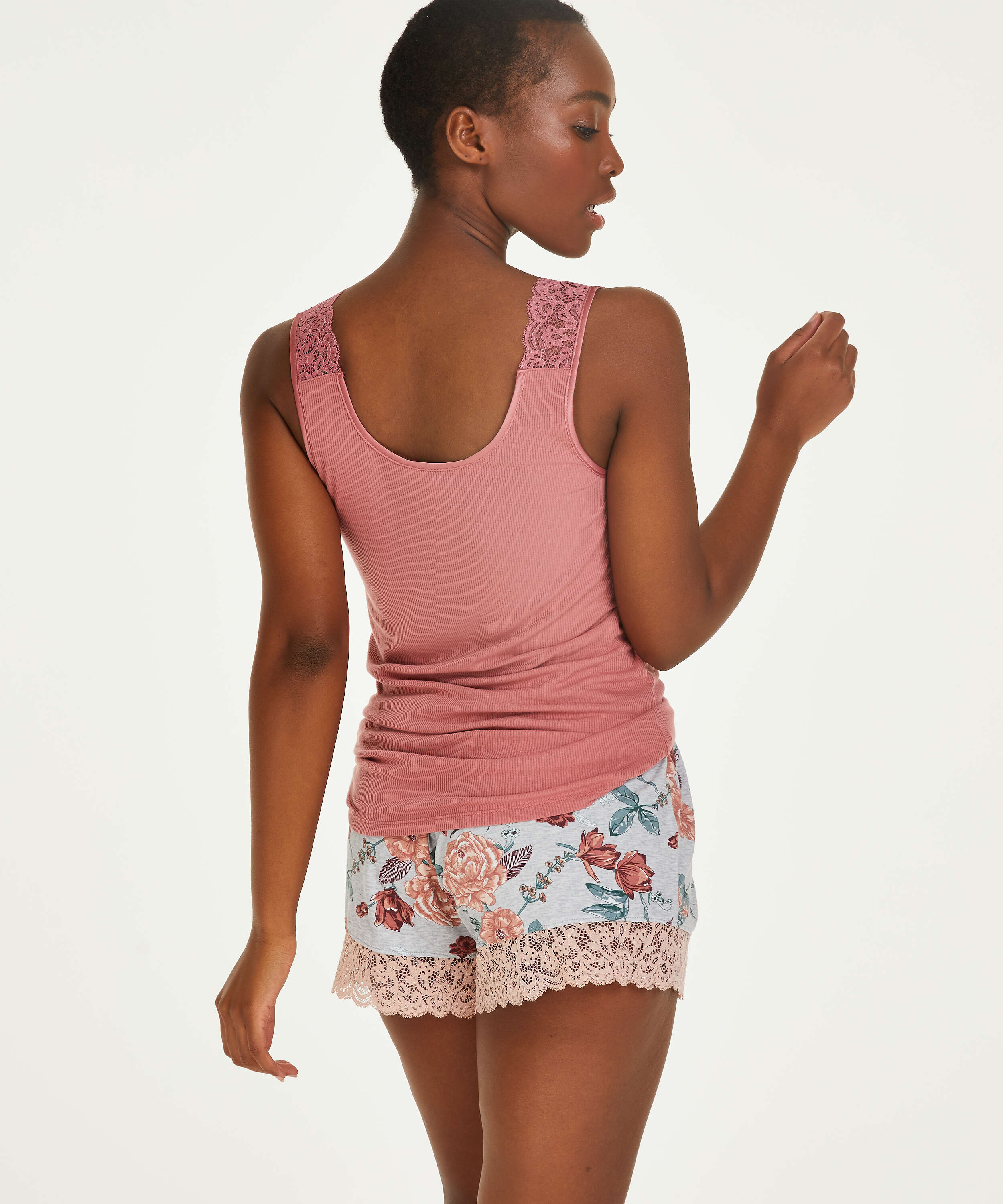 Ribbed Lace Singlet for €17.99 - Pajama Tops - Hunkemöller