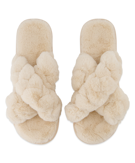 Crossed Fake Fur Slippers for €24.99 - Slippers - Hunkemöller