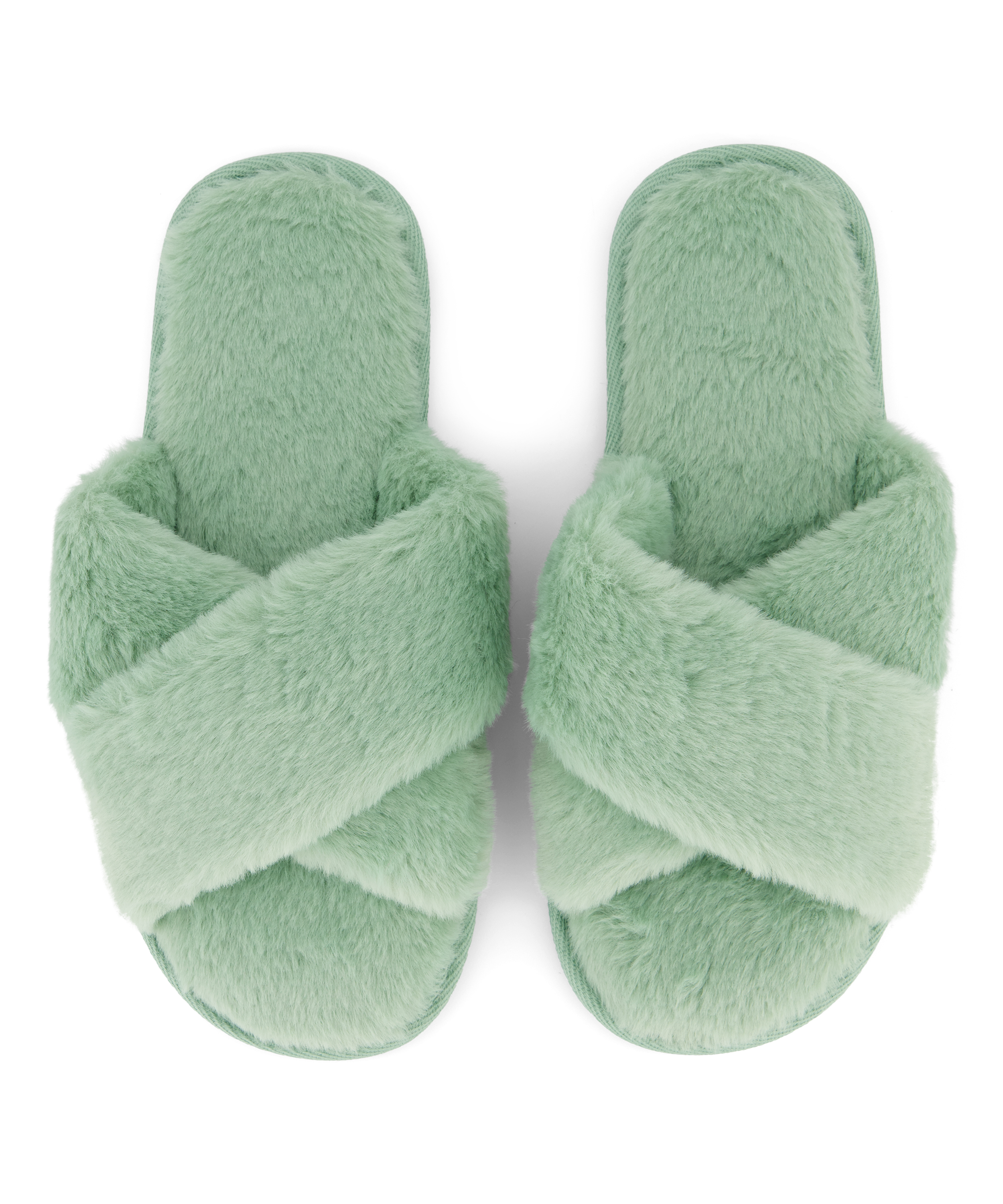 Crossed Fake Fur Slippers - Slippers - Hunkemöller